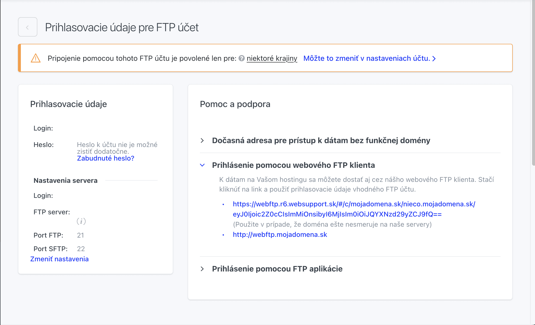 FTP klienti a pripojenie - Websupport centrum podpory